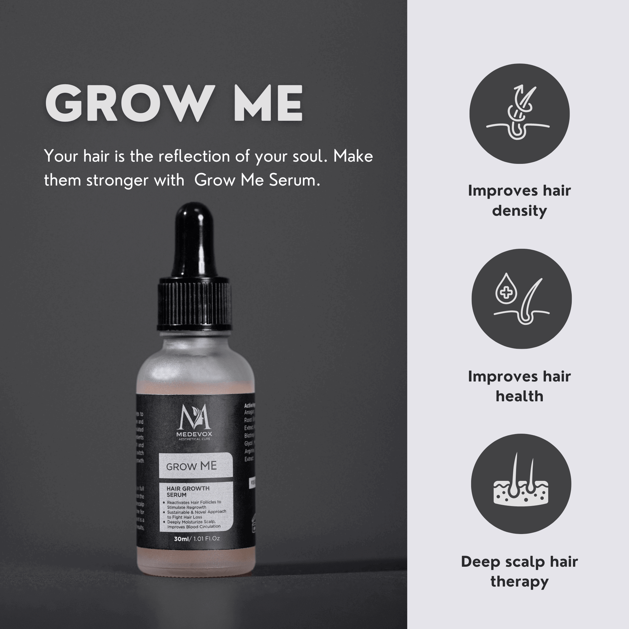 Grow ME | Hair Growth Serum for Hairfall and Thinning Hair to Promote ...