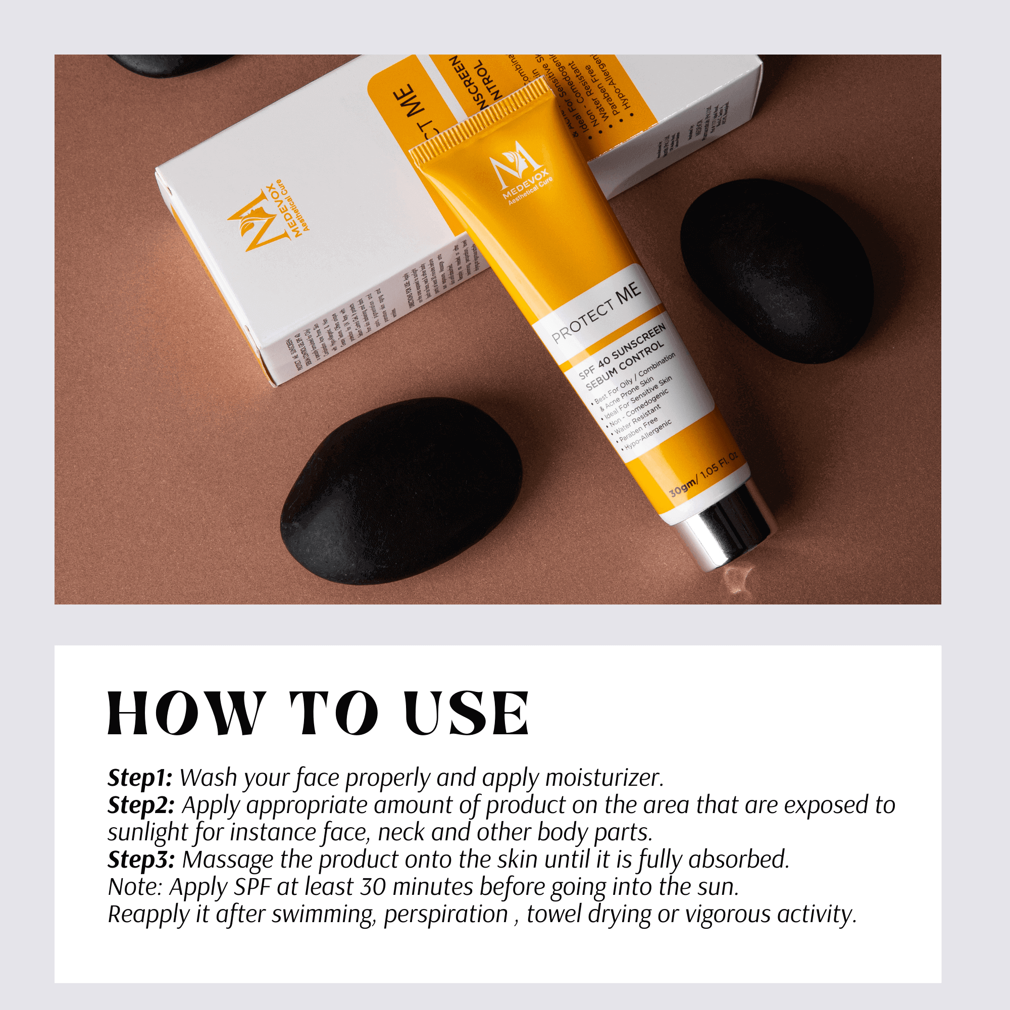 Protect ME: Spf 40 | Sebum Control | Best For Oily & Sensitive Skin Pr ...